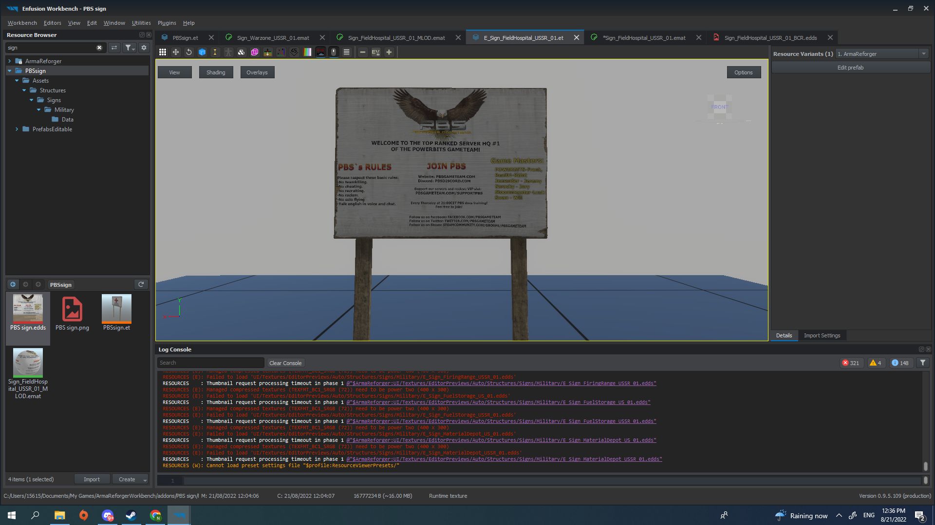 PBS sign - Arma Reforger Workshop